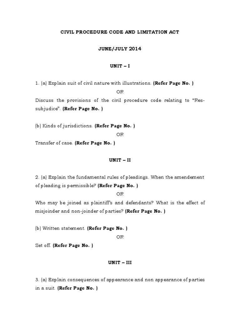 CPC Final QP PDF | PDF | Lawsuit | Judgment (Law) CPC Final QP PDF | PDF | Lawsuit | Judgment (Law)