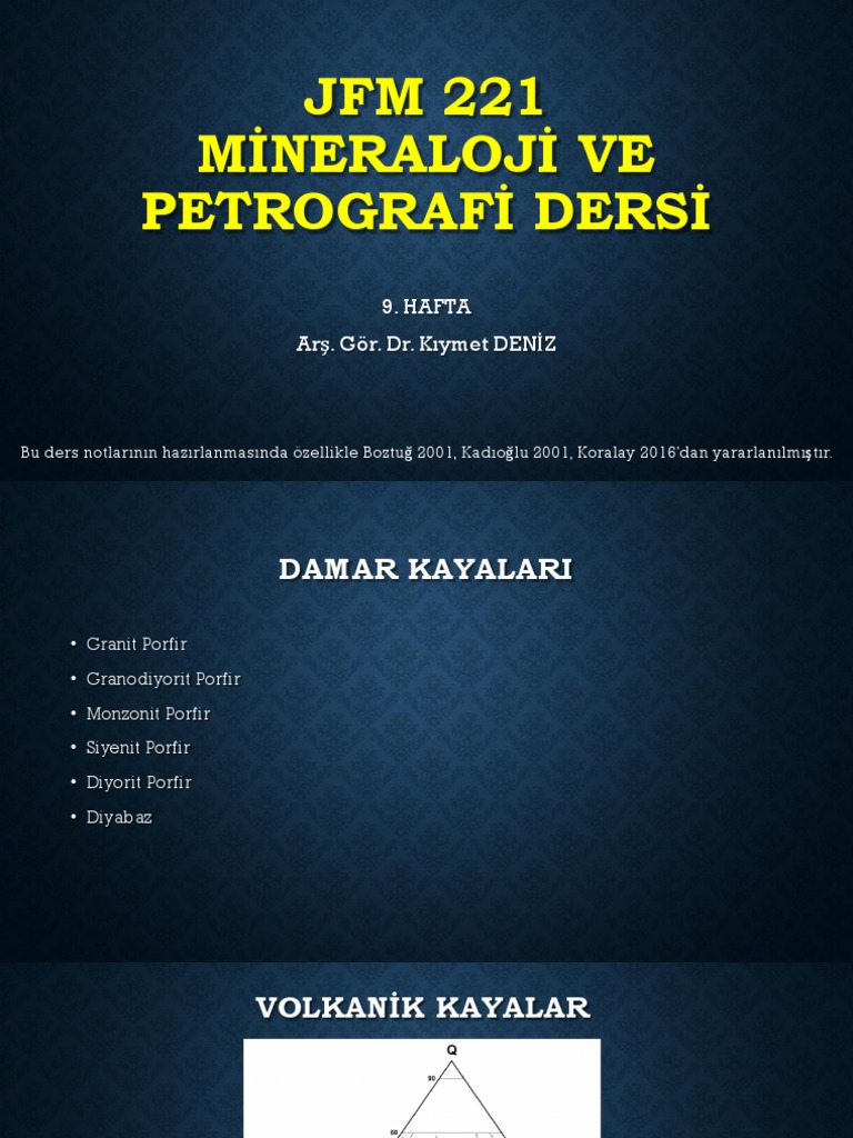 JFM 221 - MineralojiPetrografiDersi - 9.hafta | PDF