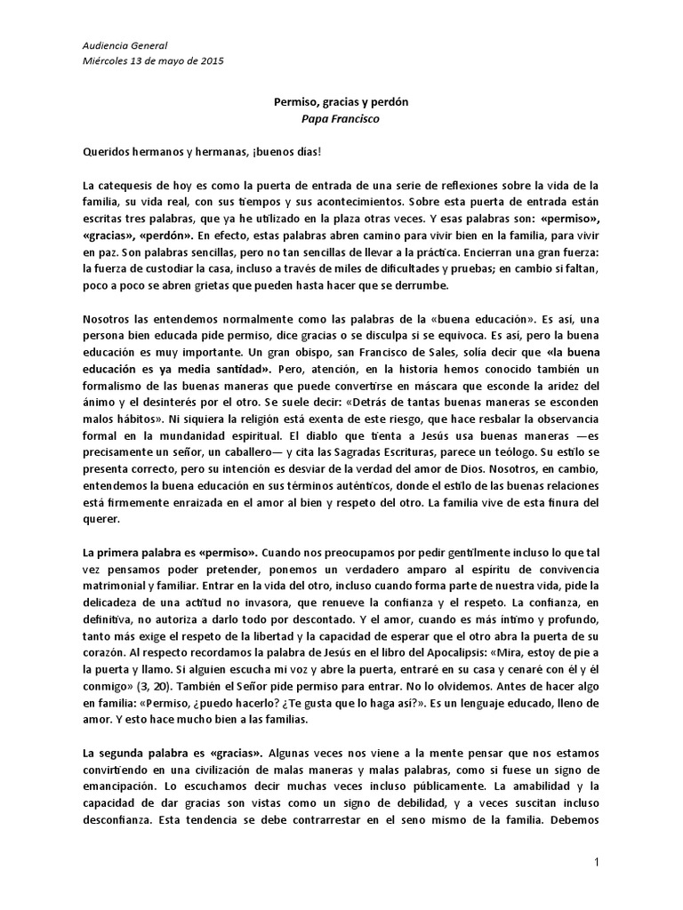 Permiso, Gracias y Perdón | PDF | Amor | Perdón
