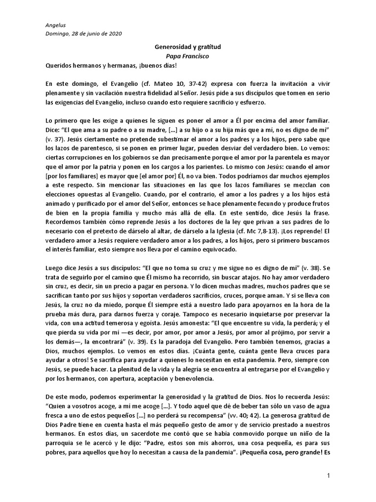 Generosidad y Gratitud | PDF | Amor | Jesús