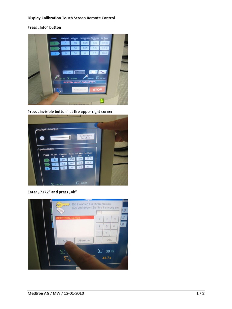 Display Calibration Touch Screen Remote Control | PDF