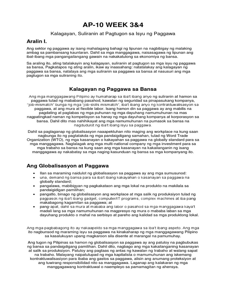 Ap-10 Week 3&4 | PDF