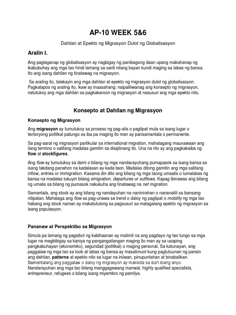 Ap-10 Week 5&6 | PDF