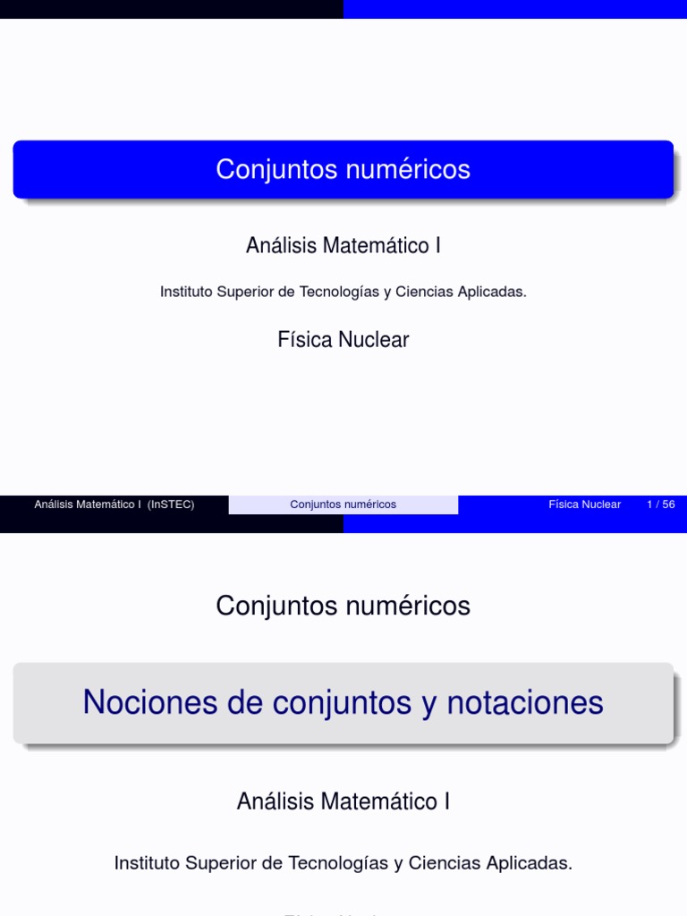 T01-Conjuntos Numericos | PDF | Intervalo (Matemáticas) | Conjunto ...