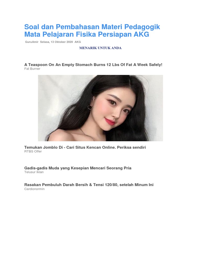 Soal Dan Pembahasan Materi Pedagogik Mata Pelajaran Fisika Persiapan ...