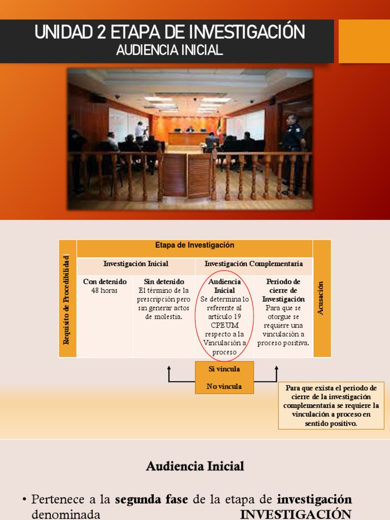 Proceso de investigación complementaria y audiencia inicial en México | PDF