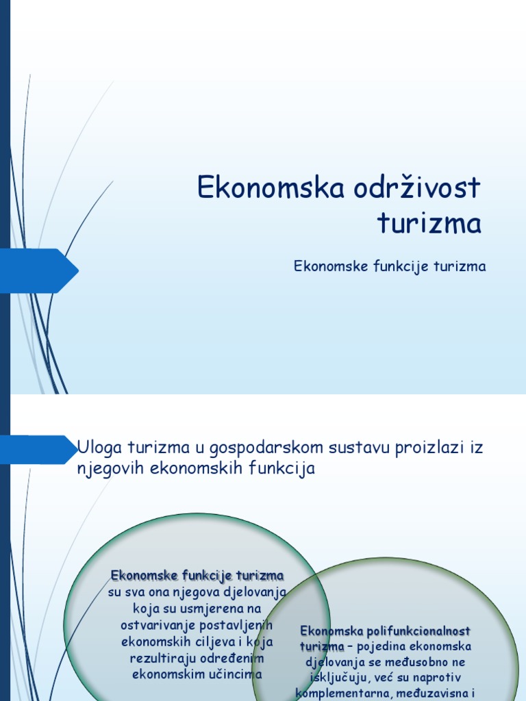Ekonomske Funkcije Turizma | PDF