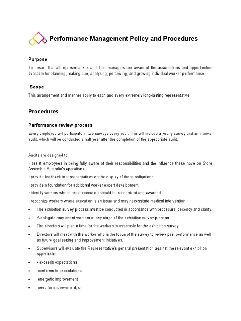 Performance Management Policy Overview | PDF | Performance Appraisal ...