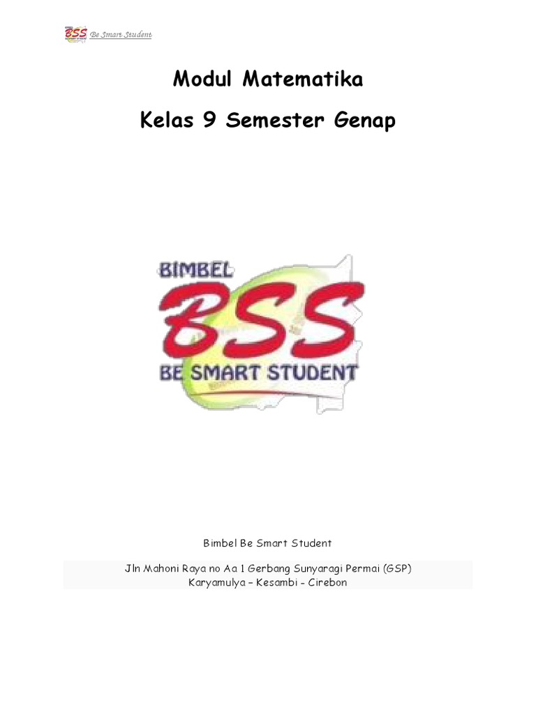Modul Matematika 9 Genap - BSS | PDF