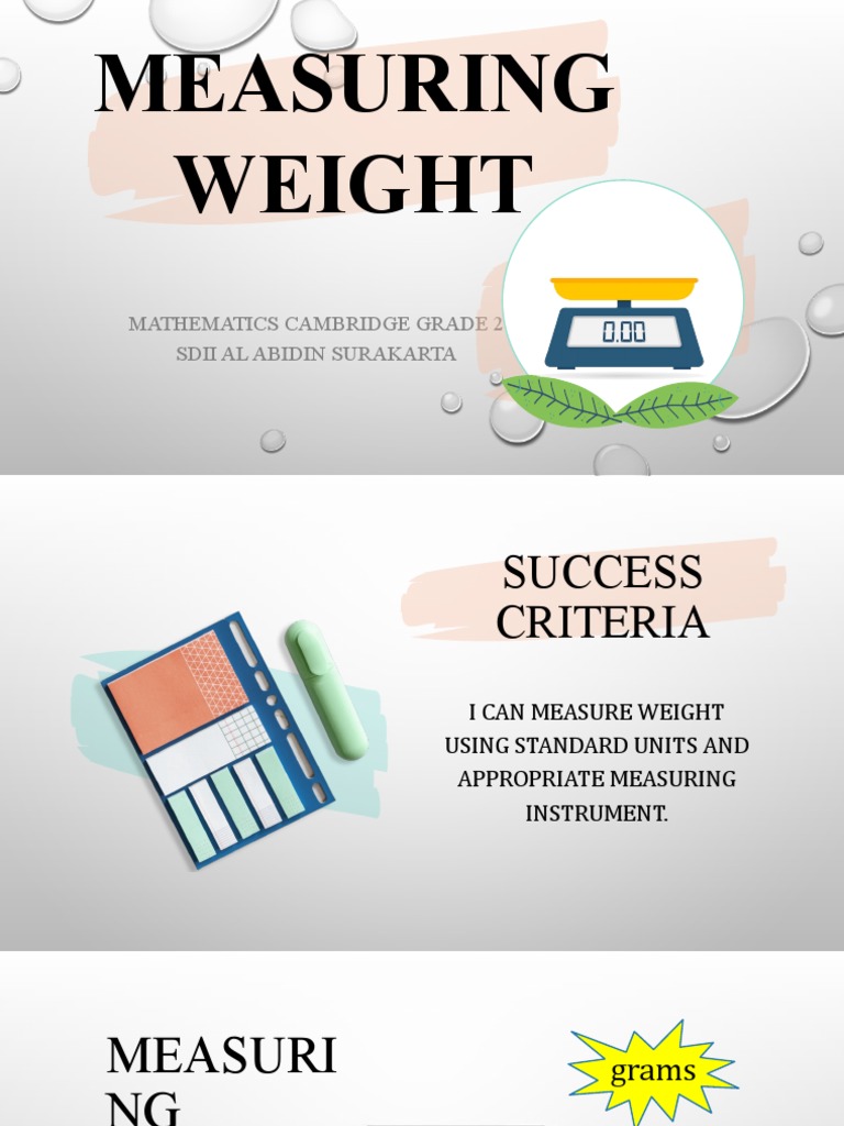 Measuring Weight | PDF | Weighing Scale | Weight