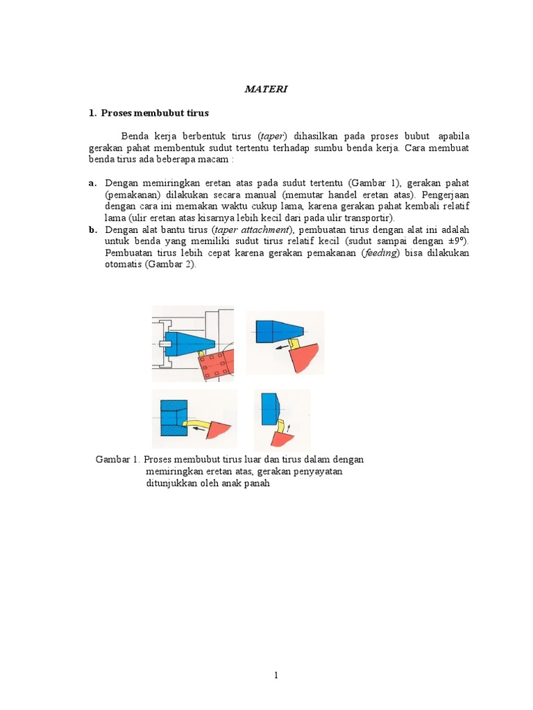 Teknik Pembubutan Tirus dan Ulir | PDF | Griya & Taman