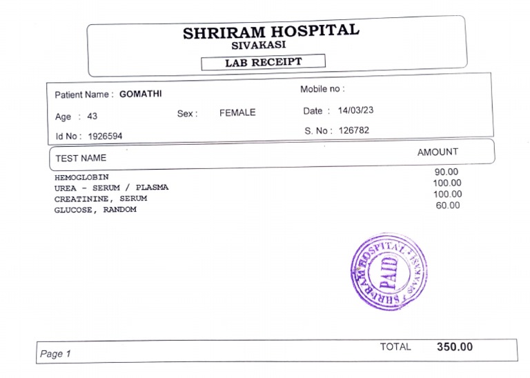 Blood Test Bill | PDF