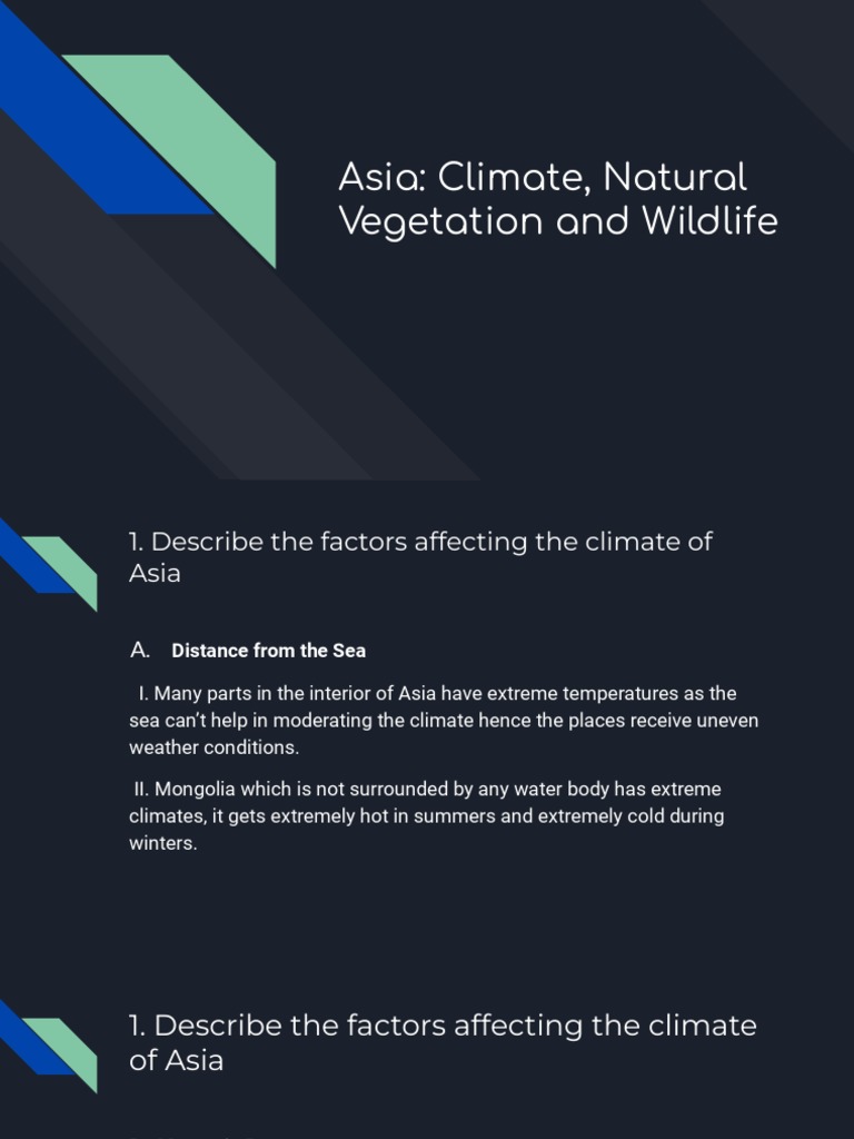 Asia - Climate, Natural Vegetation and Wildlife | PDF | Rain | Desert