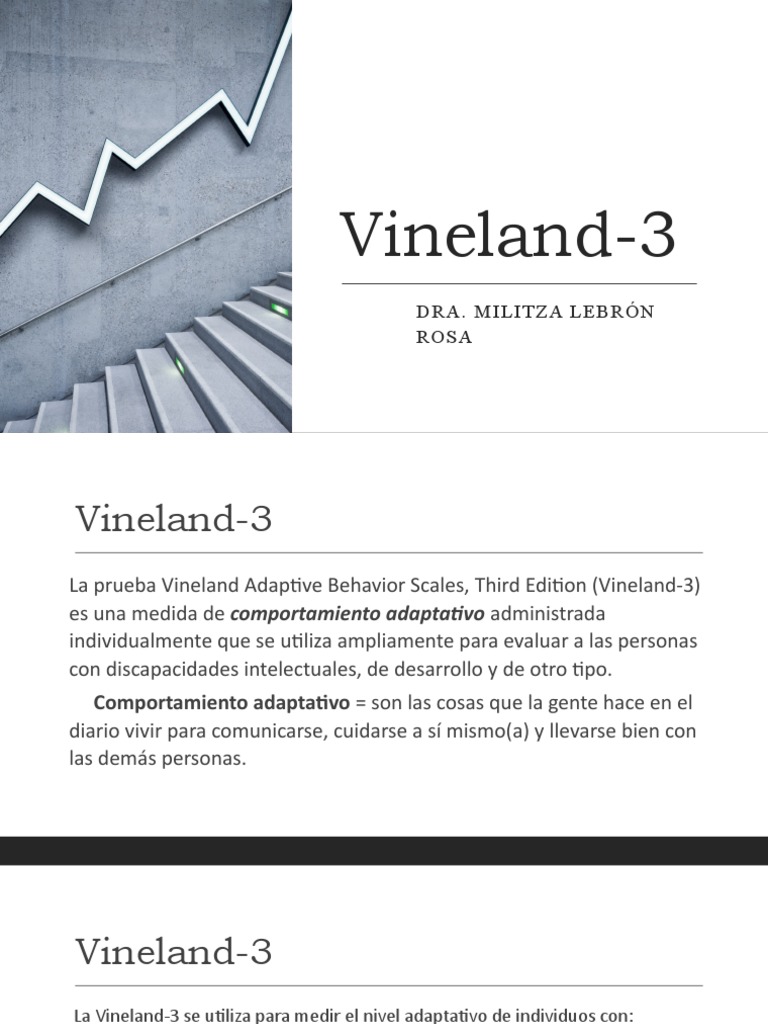 Presentación Vineland-3 | PDF | Educación especial | Ciencia cognitiva