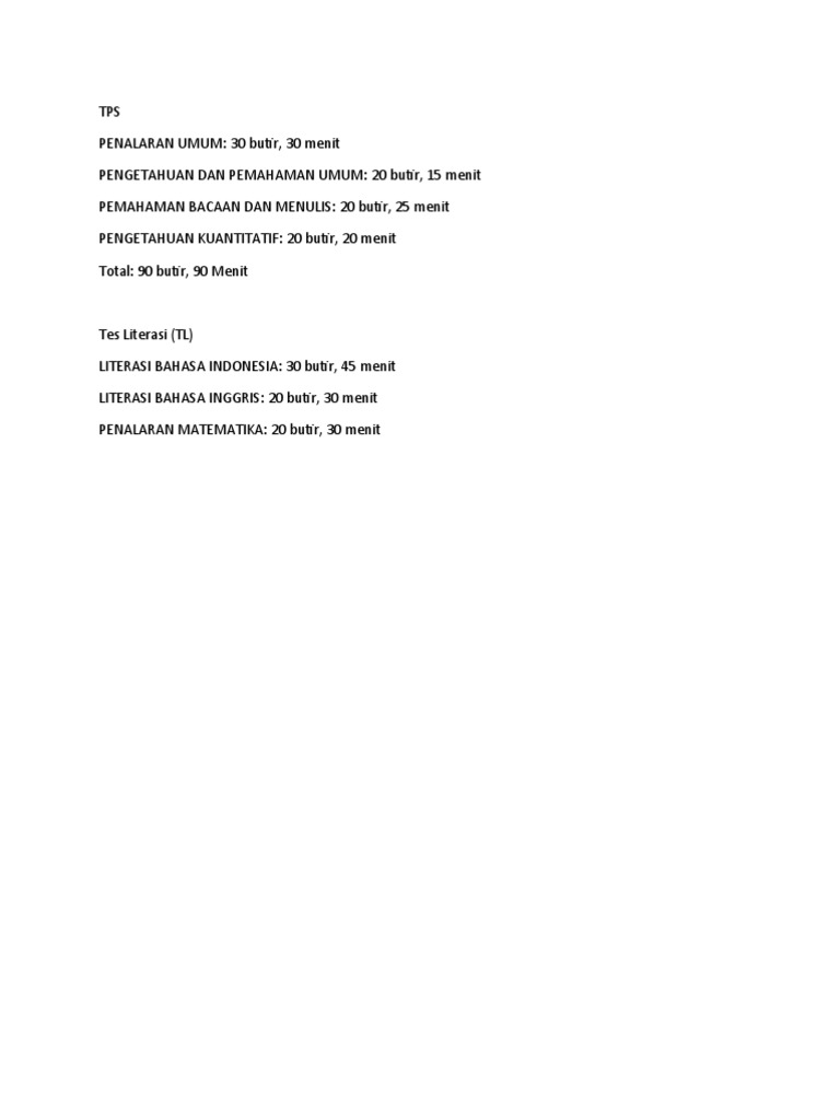 Rincian Materi TPS | PDF