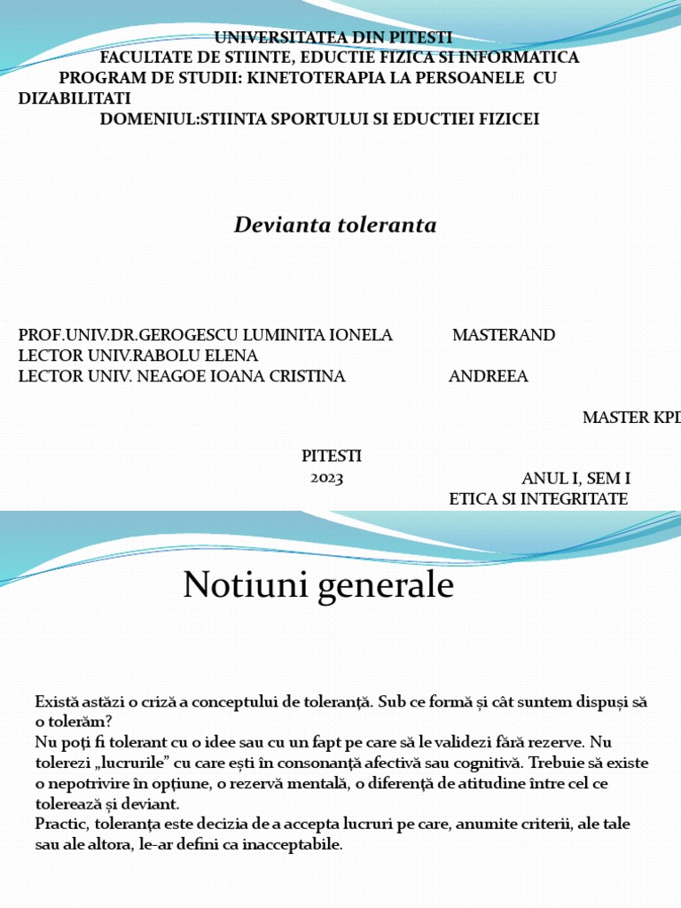 Devianta Toleranta | PDF