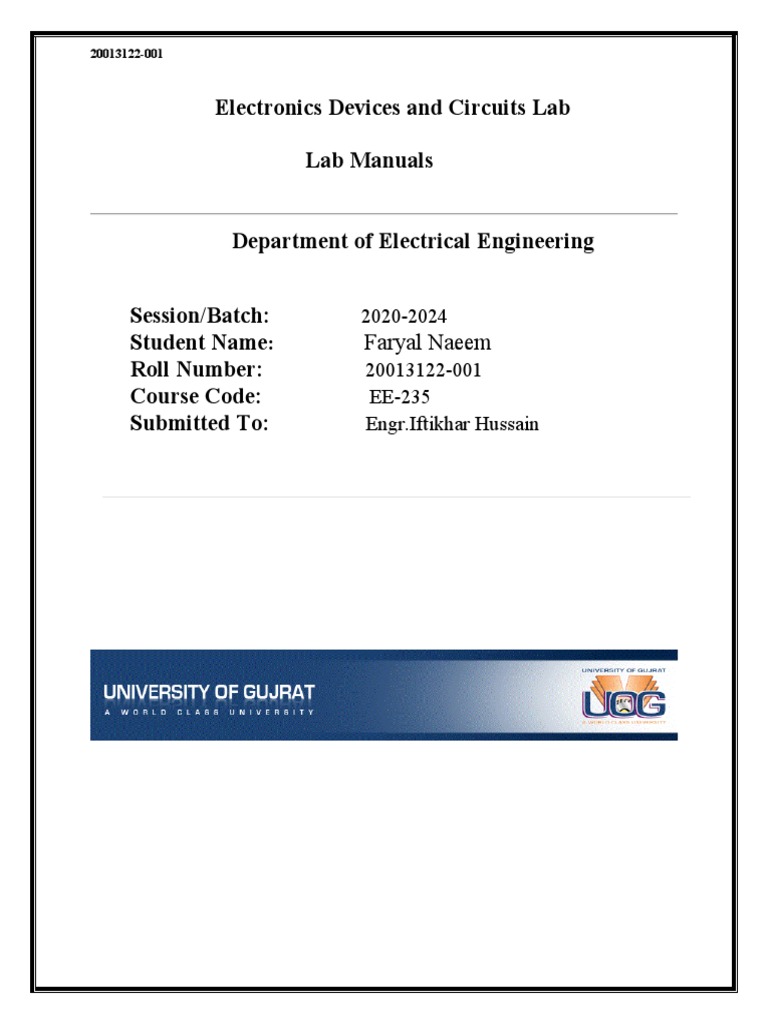 Edc Lab Manuals Third Semester | PDF | Amplifier | Operational Amplifier