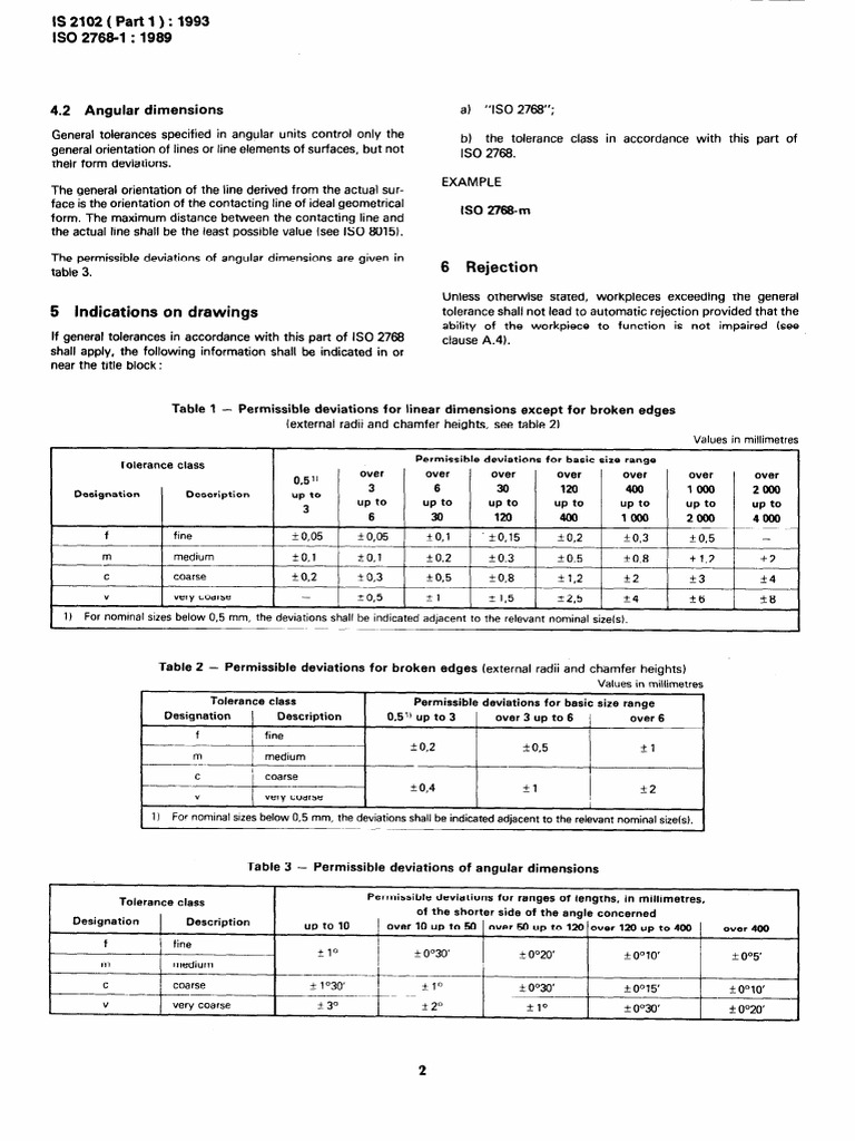 Is 2102-1 (Iso 2768-1) - 3 | PDF | Engineering Tolerance | Metrology