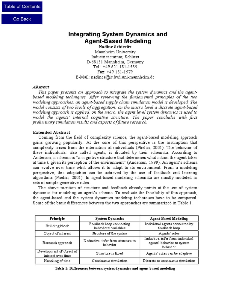 Integrating SD and AB Modeling | PDF | Agent Based Model | Schema ... Integrating SD and AB Modeling | PDF | Agent Based Model | Schema ...