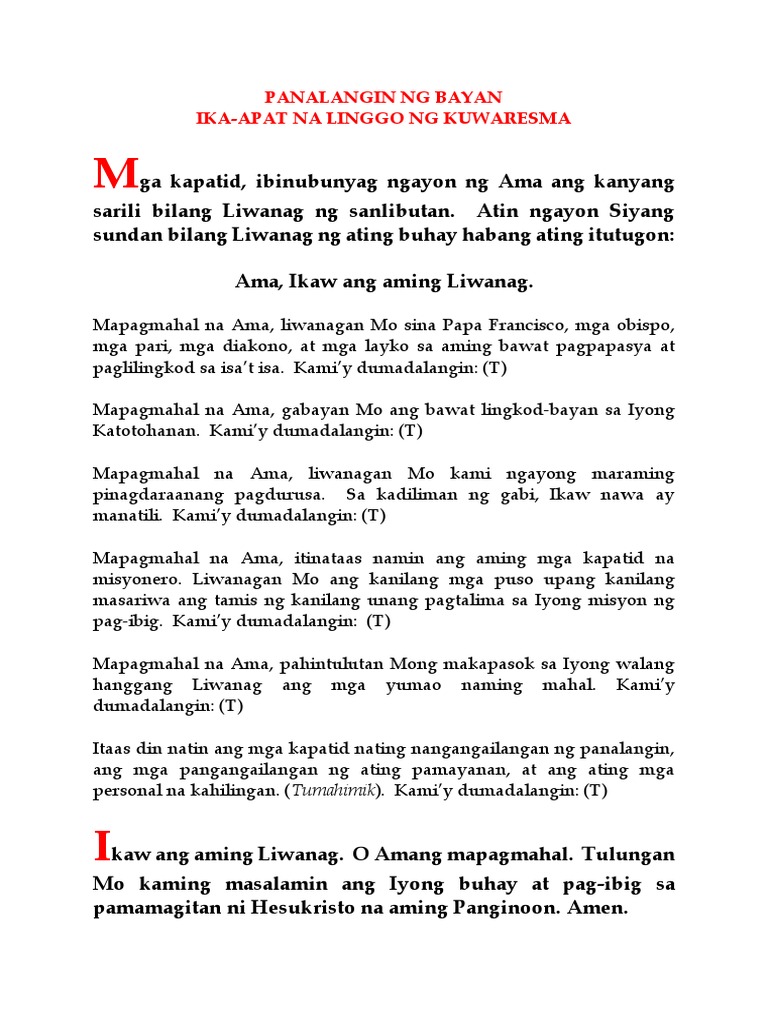 Panalangin NG Bayan Marso 19 2023 | PDF