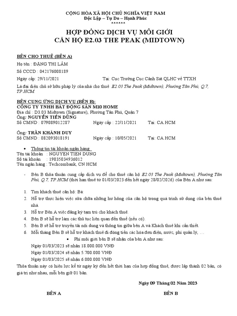 Hop Dong Dich Vu | PDF