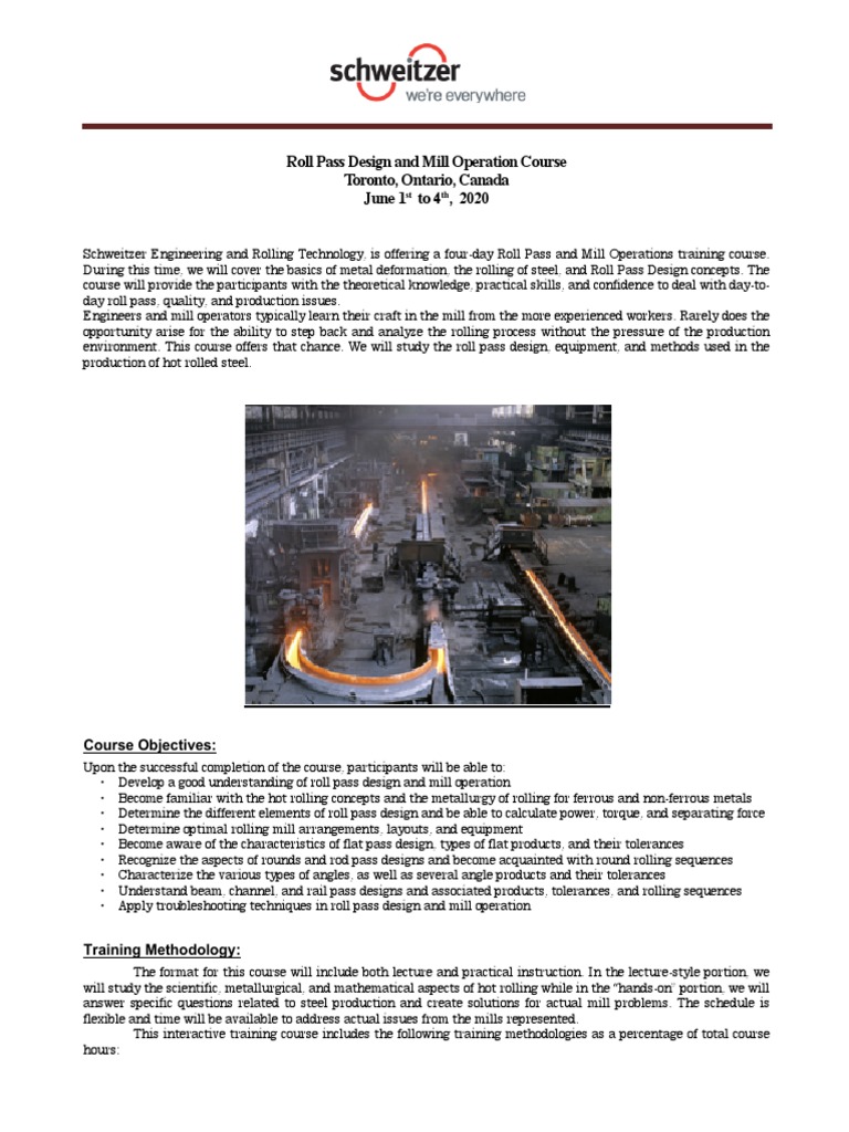 Roll Pass Design Training Course 2020 | PDF