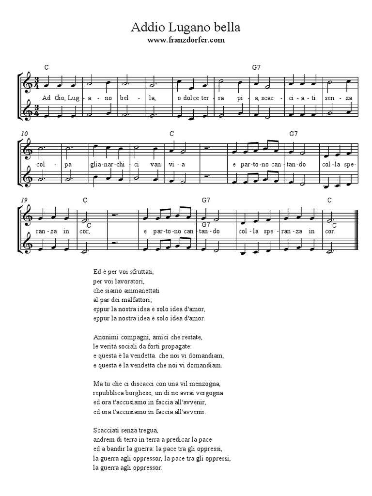 Addio Lugano Bella-C | PDF