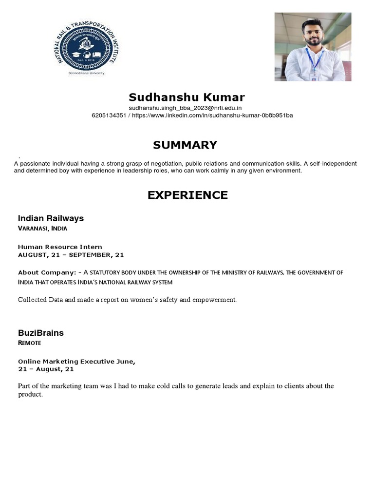 Sudhanshu Cv Pdf 