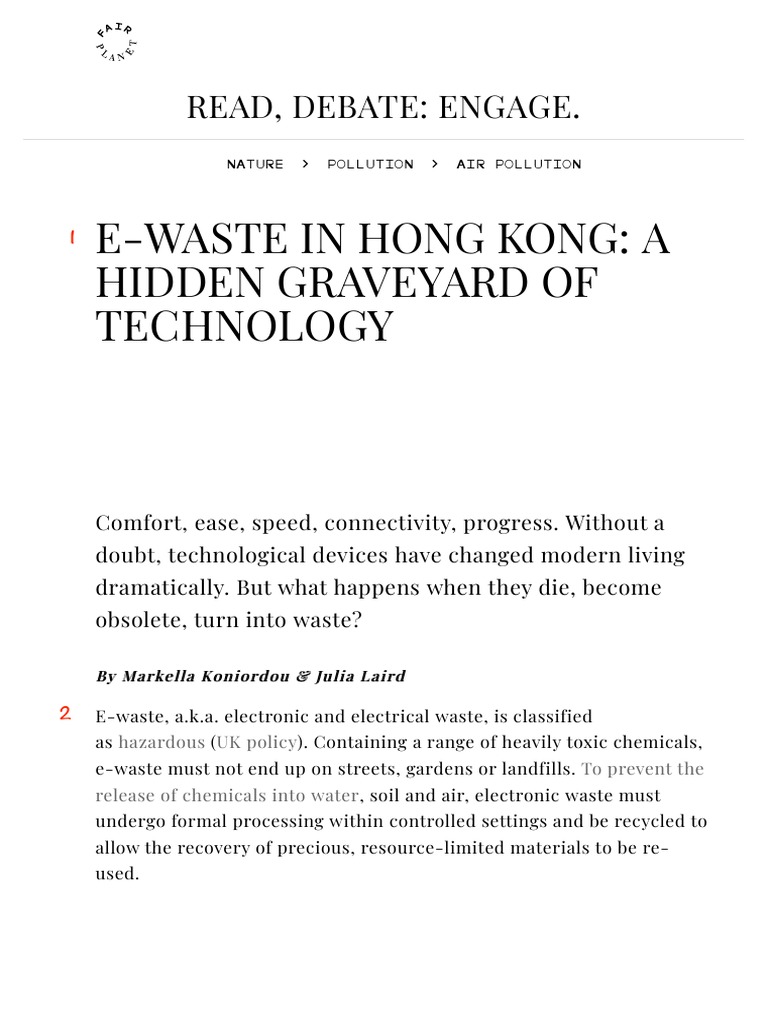 E-Waste in Hong Kong - A Hidden Graveyard of Technology - FairPlanet ...