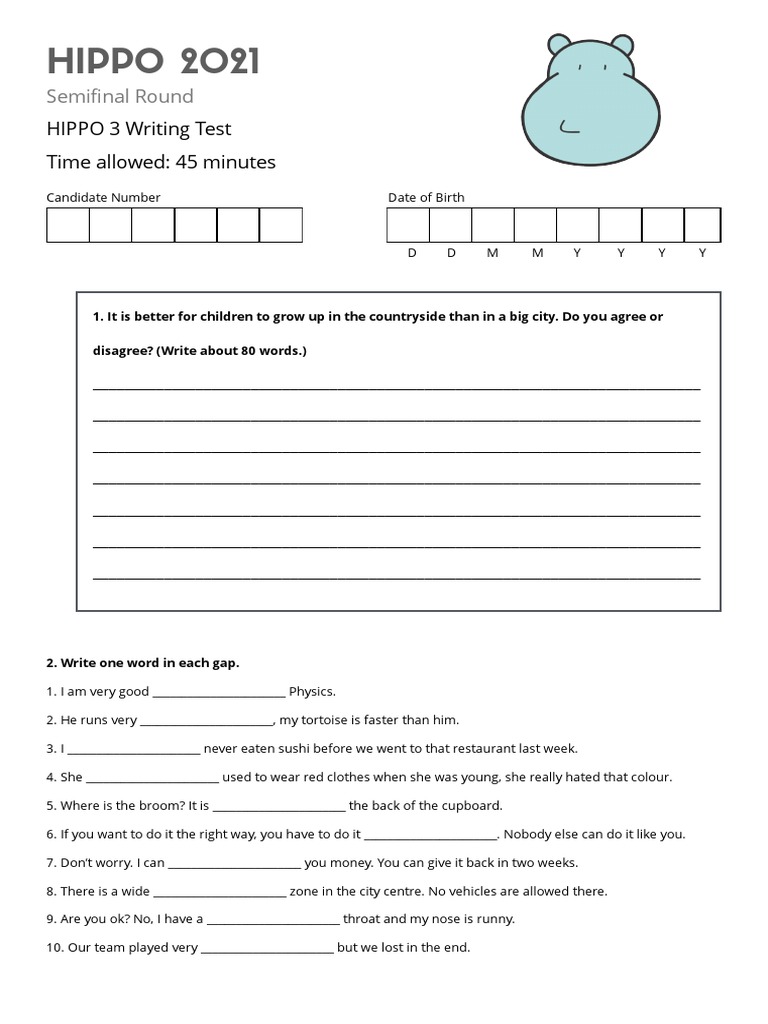 Hippo 3 Writing SF | PDF