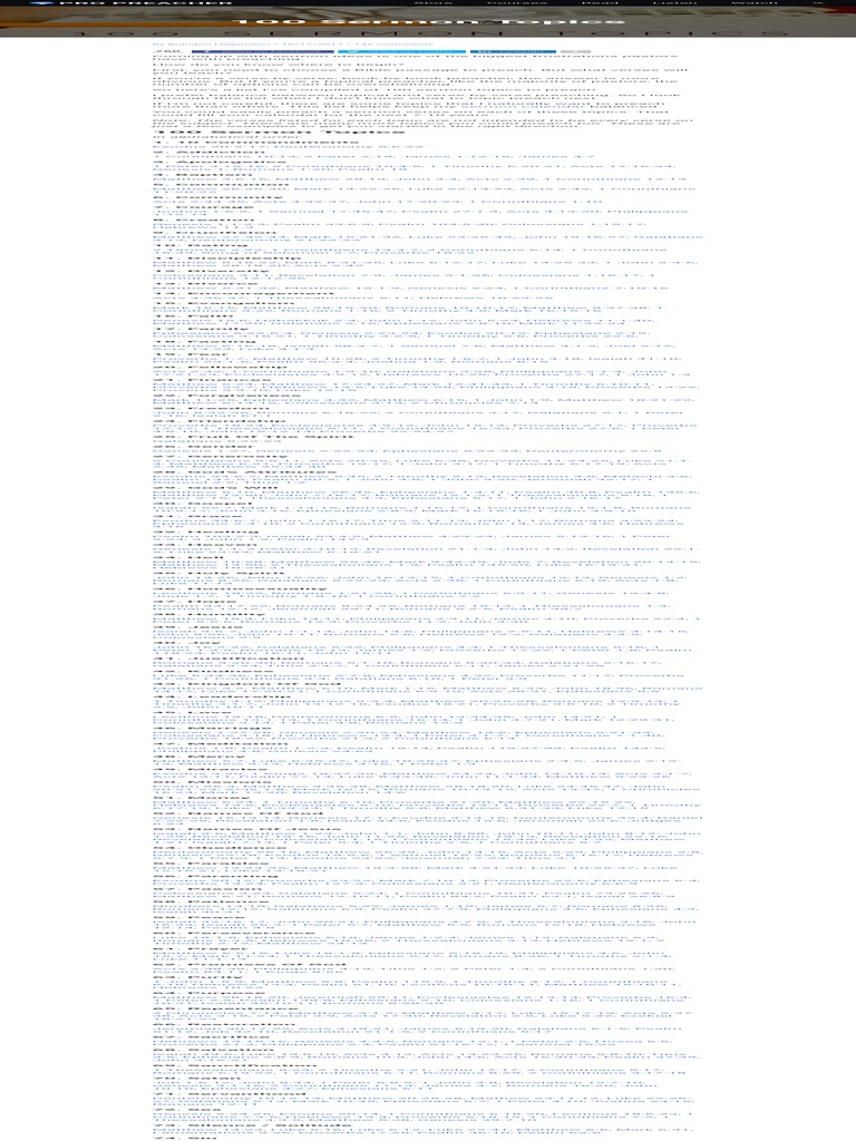 100 Sermon Topics - Pro Preacher | PDF