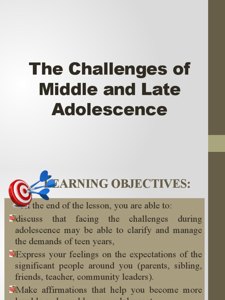 4.the Challenges of Middle and Late Adolescence | PDF | Adolescence ...