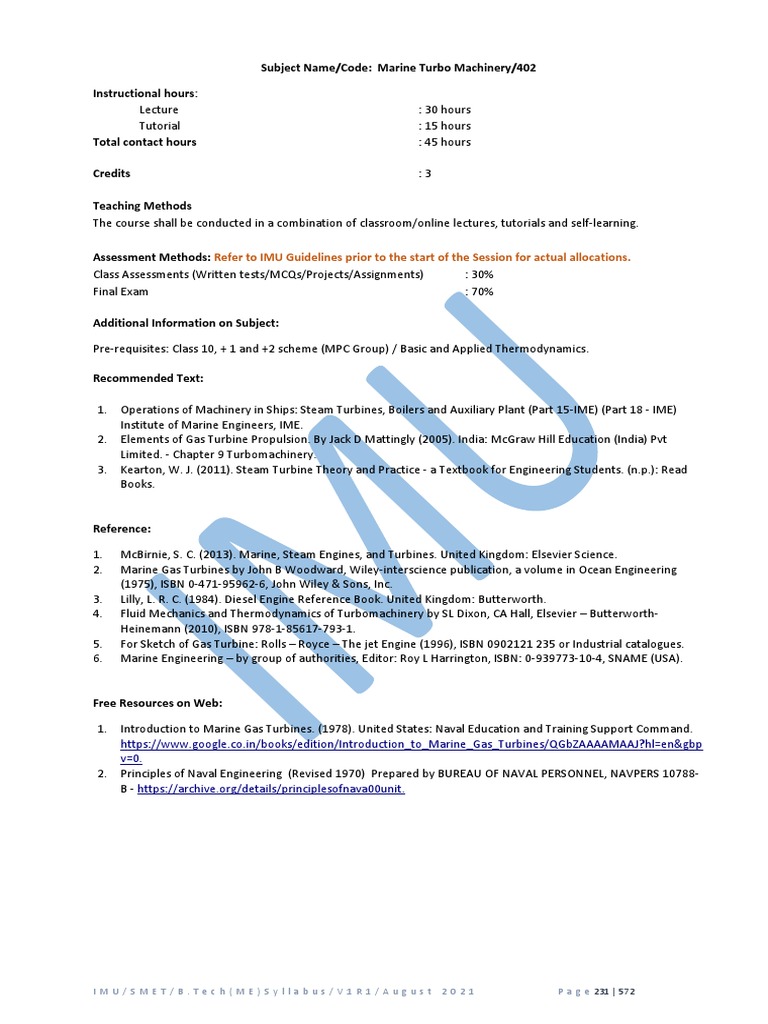 MGM Syllabus | PDF | Turbine | Turbomachinery