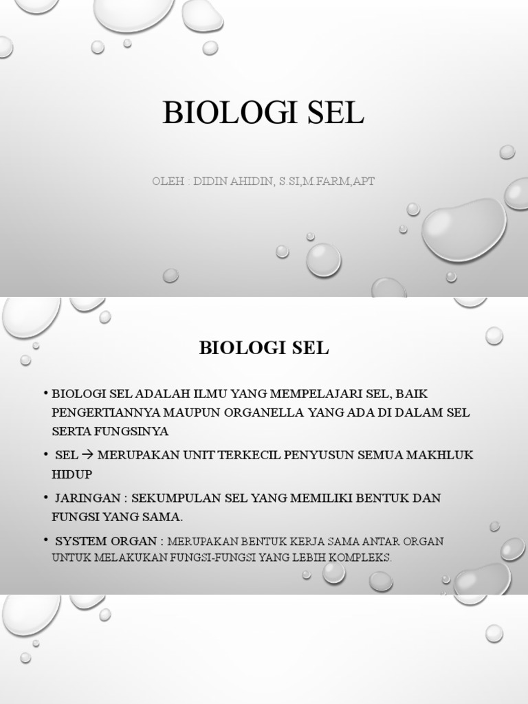 Biologi Sel: Struktur dan Fungsi Sel | PDF | Sains & Matematika