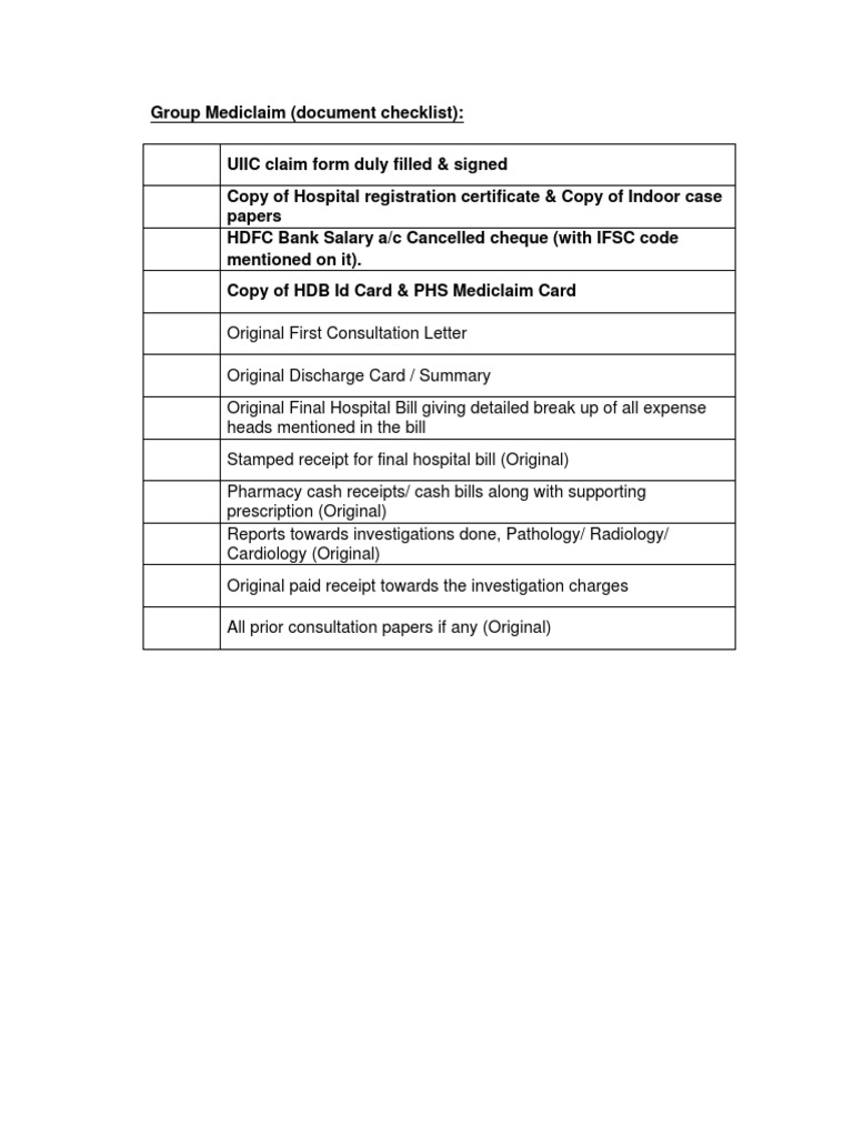 Document Checklist PDF | PDF