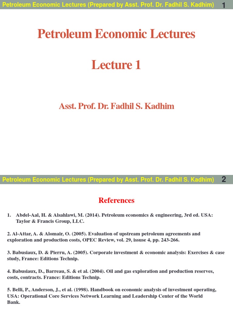 1 Economic | PDF | Petroleum | Economics