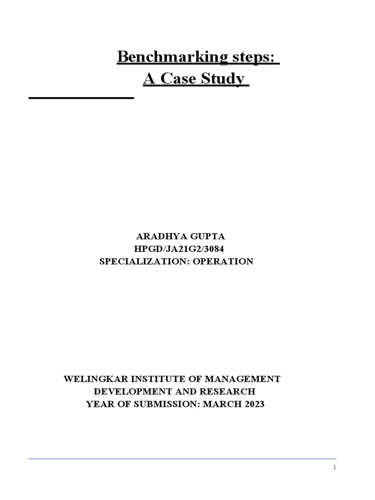 Benchmarking Steps | PDF | Benchmarking | Performance Indicator