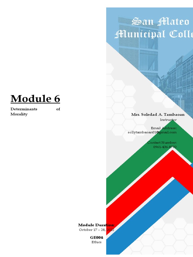 Module 6 - Determinants of Morality | PDF | Ten Commandments | Conscience