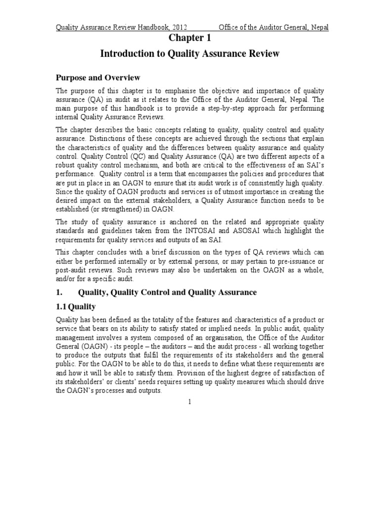 Review Quality Assurance PDF | PDF | Audit | Quality Assurance