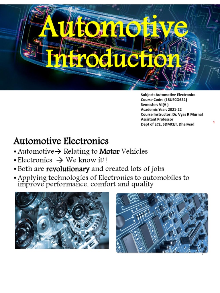 Automotive Electronics Course | PDF | Car | Automotive Industry