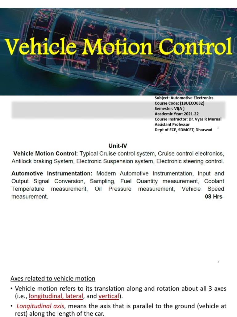 4.vehicle Motion Control PDF | PDF | Anti Lock Braking System ...