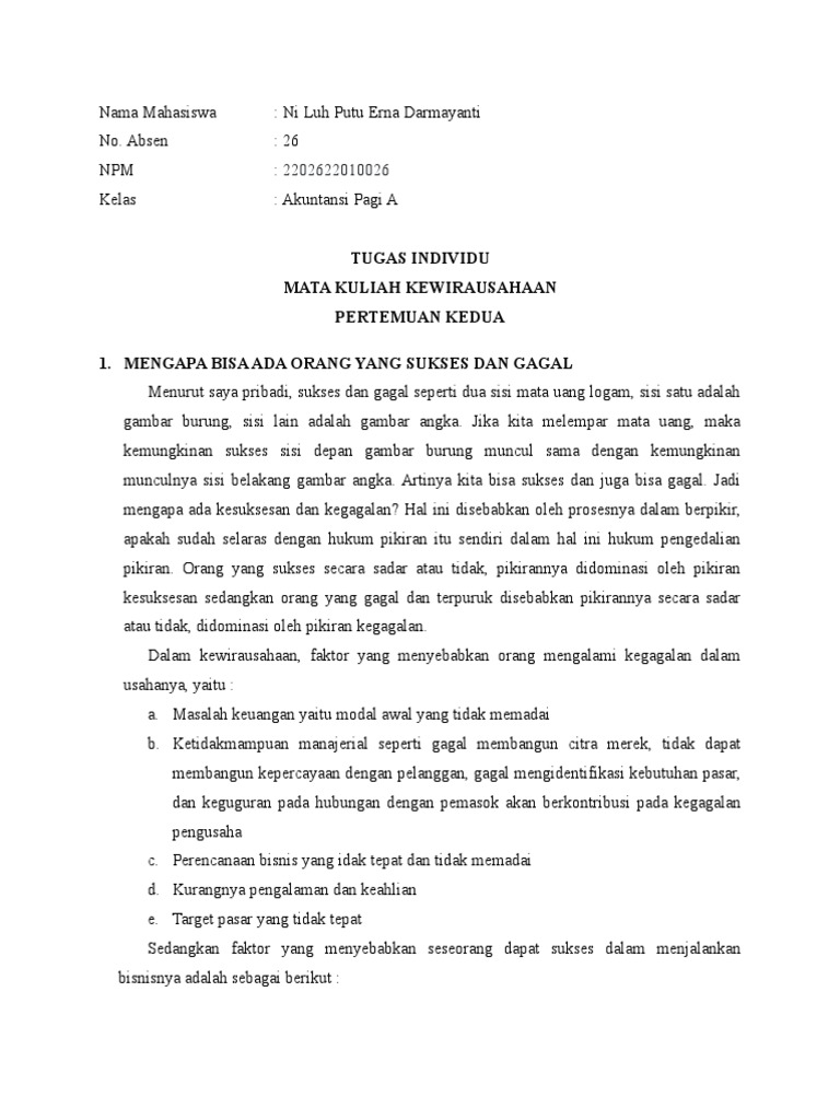 26 - Ni Luh PT Erna Darmayanti Tugas Individu | PDF