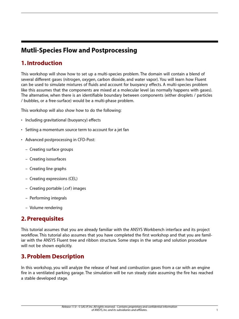 Fluent-Intro 17.0 WS03 Multi-Species Flow and Postprocessing | PDF ...