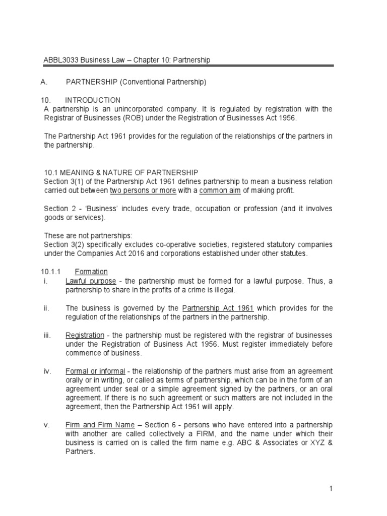 Rights, Duties, and Liabilities in Partnerships: An Analysis of Key ...