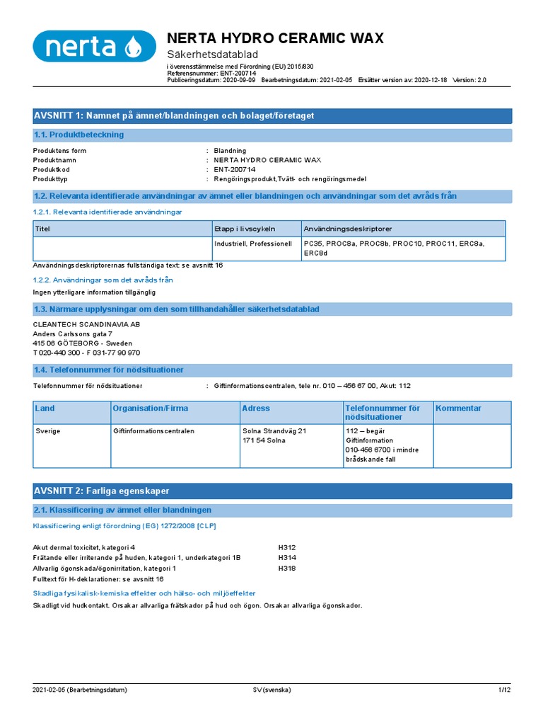 Nerta Hydro Ceramic Wax | PDF