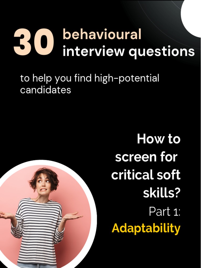 30 Behavioural Interview Questions - Part 1 Adaptability | PDF