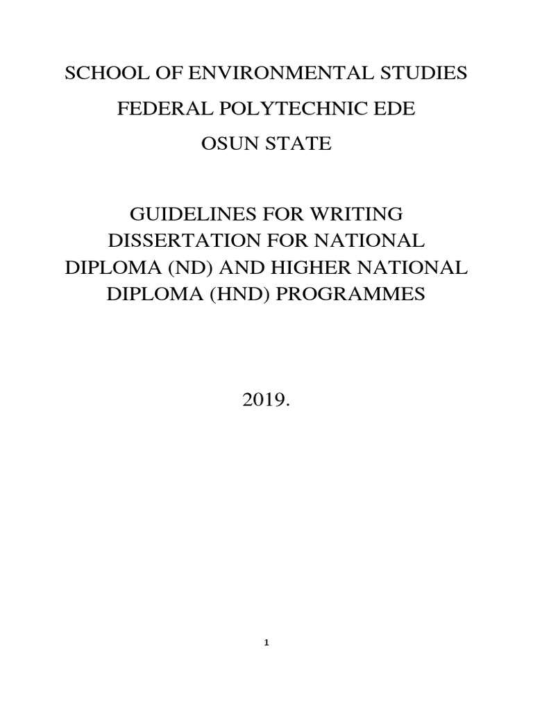 Guidelines For Writing Thesis For ND and HND-1 | PDF | Thesis | Science