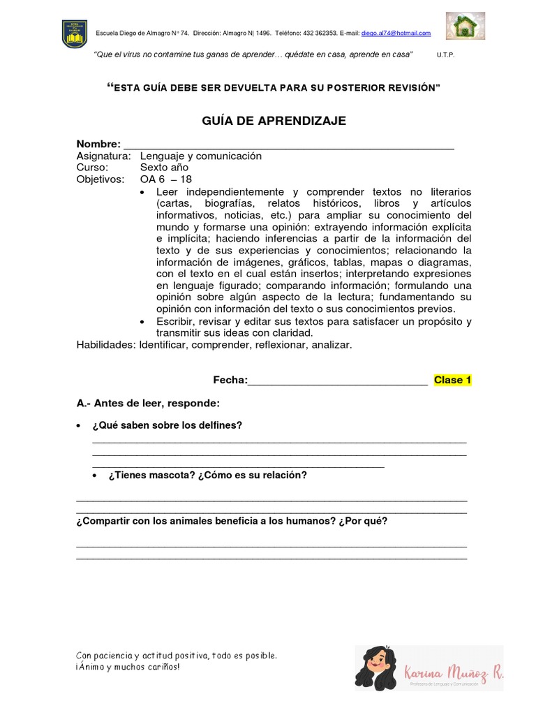 Guías 6TO LENG. Semana 4 | PDF