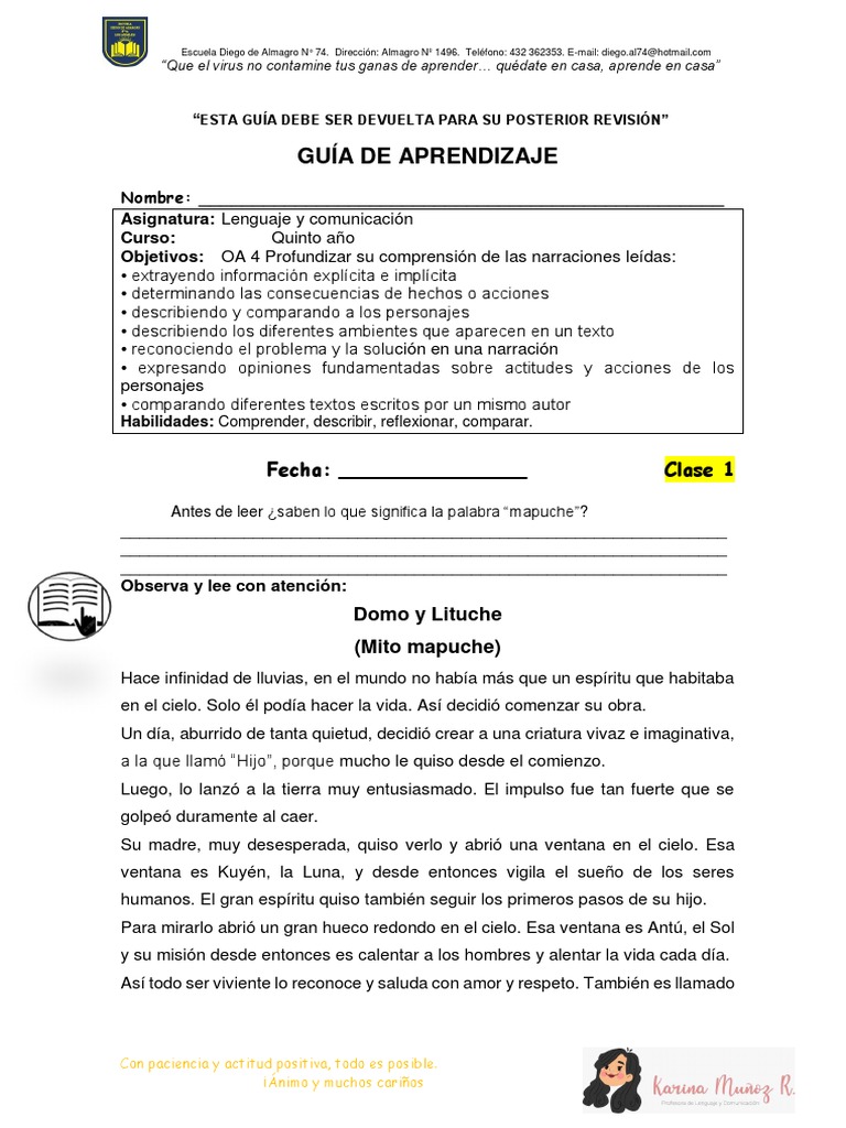 Guia 5to LENG. Semana 3 | PDF