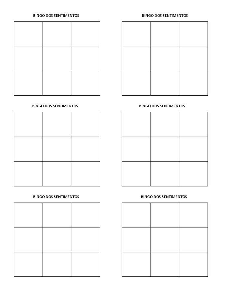 Bingo Dos Sentimentos PDF | PDF